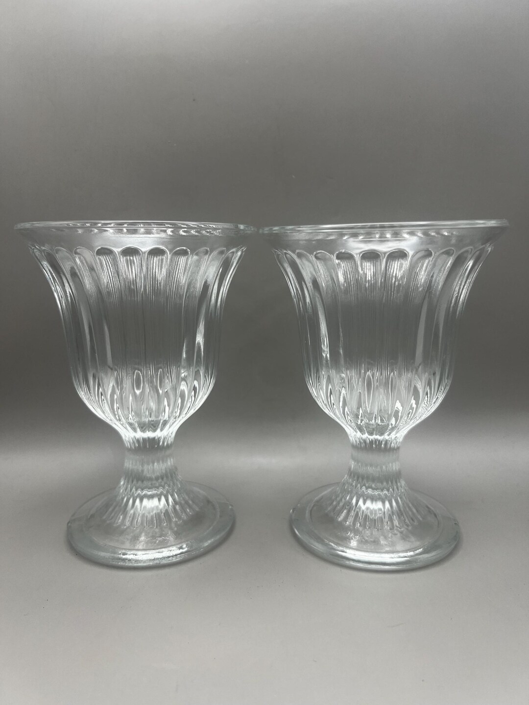 Ripple Rim Ice Cream Sundae Pedestal Cups X 2 - Etsy