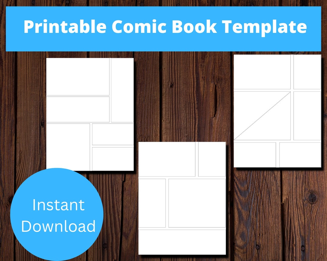 Printable Comic Book Template, Comic Pages, Comic Panels 8.5in X 11in ...