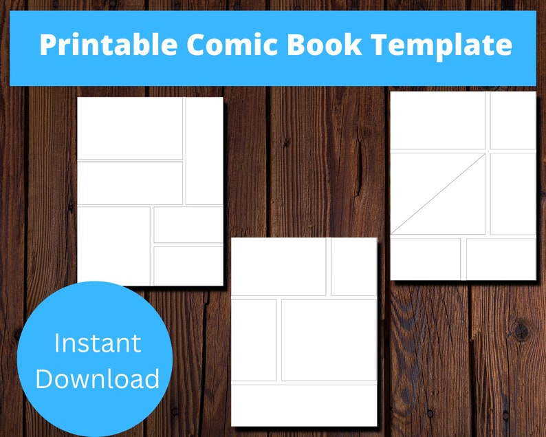 Printable Comic Book Template, Comic Pages, Comic Panels 8.5in X 11in ...