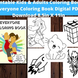 Printable Coloring Book, Kids & Adults, 30+ Pages (digital PDF) - Etsy