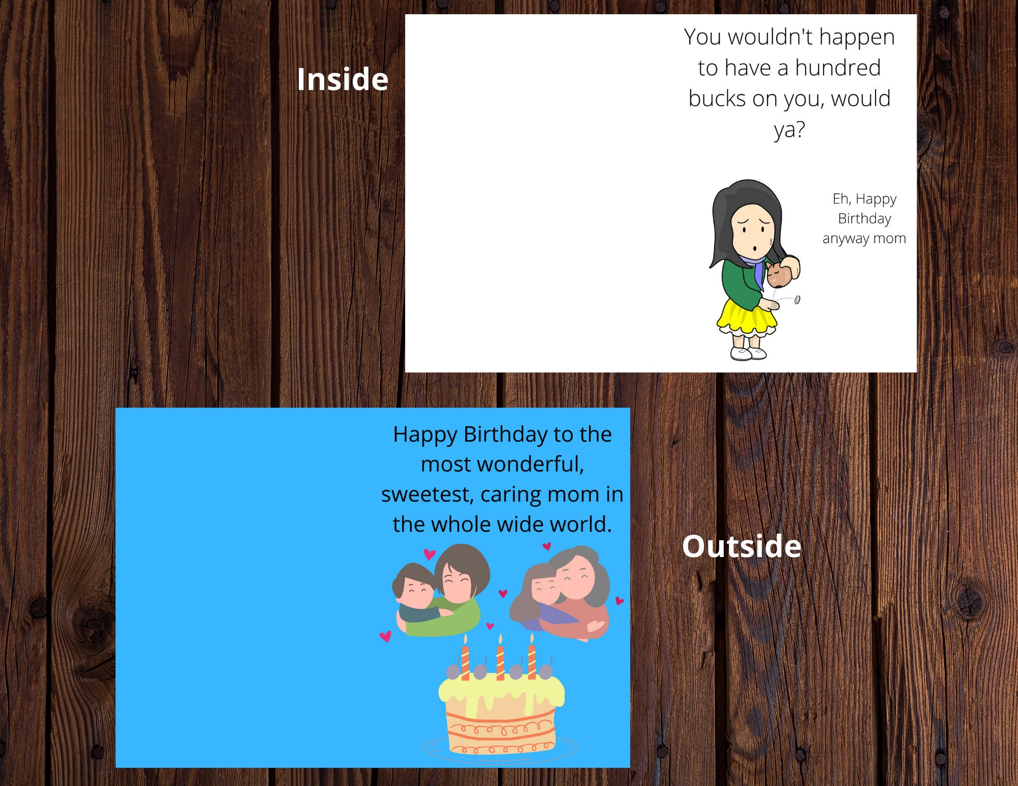 Printable Funny Humorous Mom Birthday Card 10in X 7in Digital PDF ...