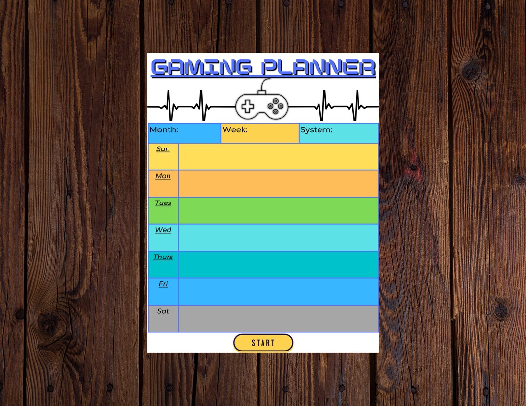 Gaming Planner, Twitch Streaming Planner 8.5in X 11in Printable Digital ...