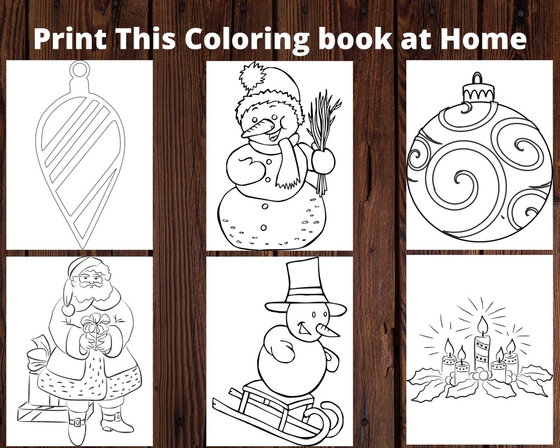 Printable Kids Christmas, Winter Coloring Book Digital PDF Download 8 ...