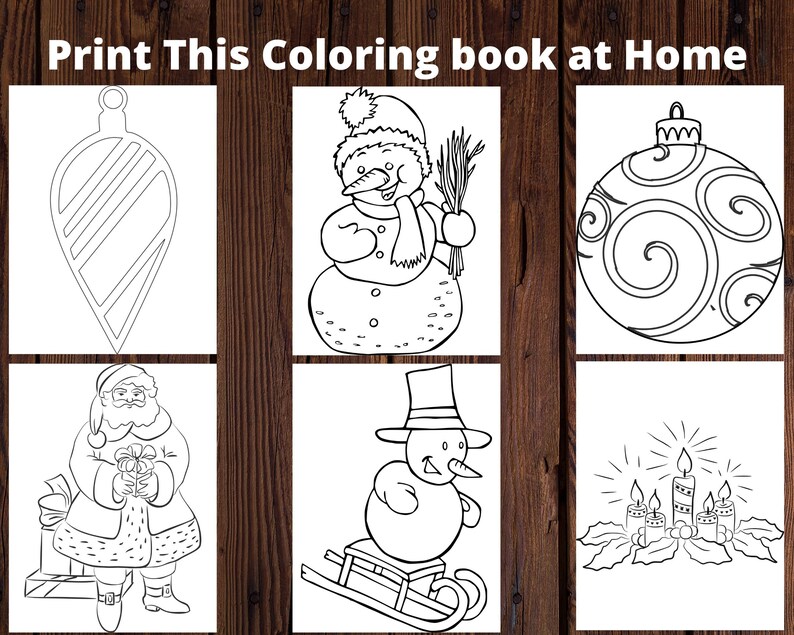 Printable Kids Christmas, Winter Coloring Book Digital PDF Download 8 ...