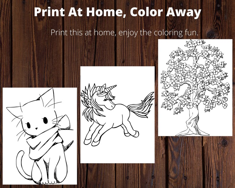 Printable Coloring Book, Kids & Adults, 30+ Pages (digital PDF) - Etsy