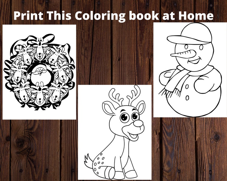 Printable Kids Christmas, Winter Coloring Book Digital PDF Download 8 ...