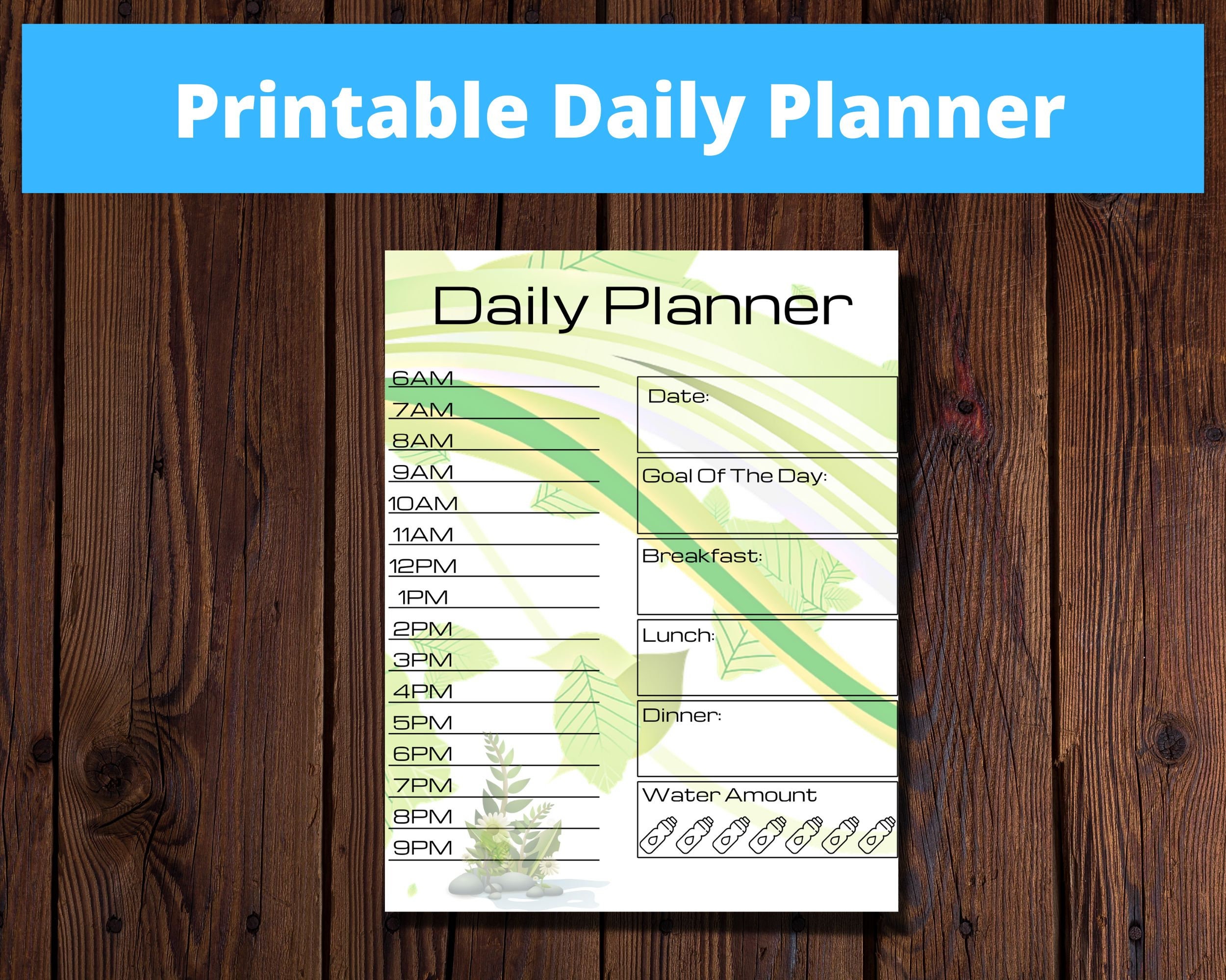 Printable Daily Planner Digital PDF Download Print Ready on 8.5in X ...