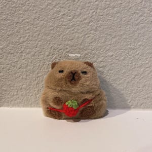 STRAWBERRY CAPYBARA Airpods Case - Kawaii Handmade Fluffy Cover for ...