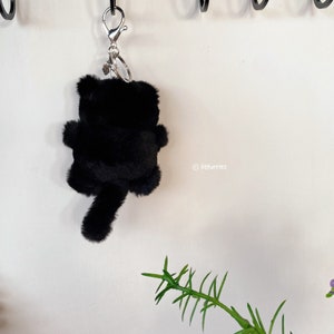 BLACK CAT Keychain | Plush Keychain | Handmade Keychain | Gift for Her ...