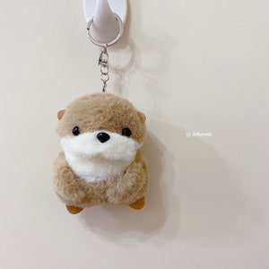 BASHFUL OTTER Keychain | Plush Keychain | Handmade Keychain | Gift for ...