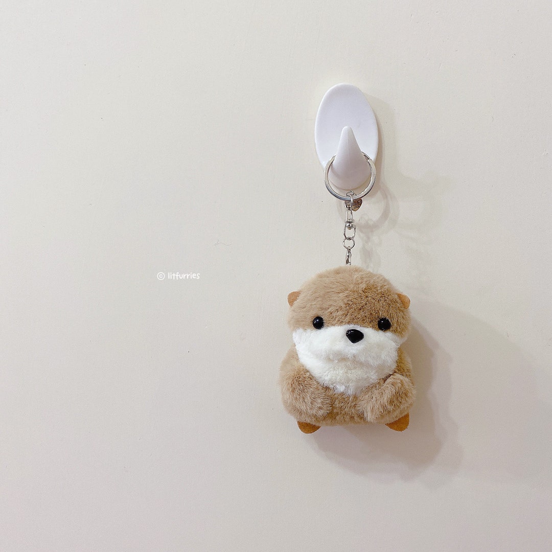 BASHFUL OTTER Keychain | Plush Keychain | Handmade Keychain | Gift for ...