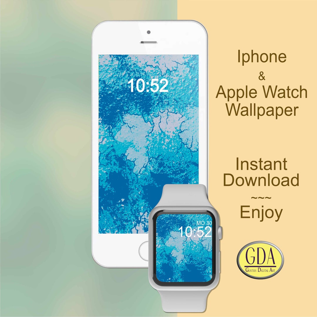 Smartwatch Face Blue-green Marble Pattern Structure for Men - Etsy