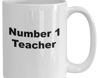 Number 1 Teacher Mug - Etsy