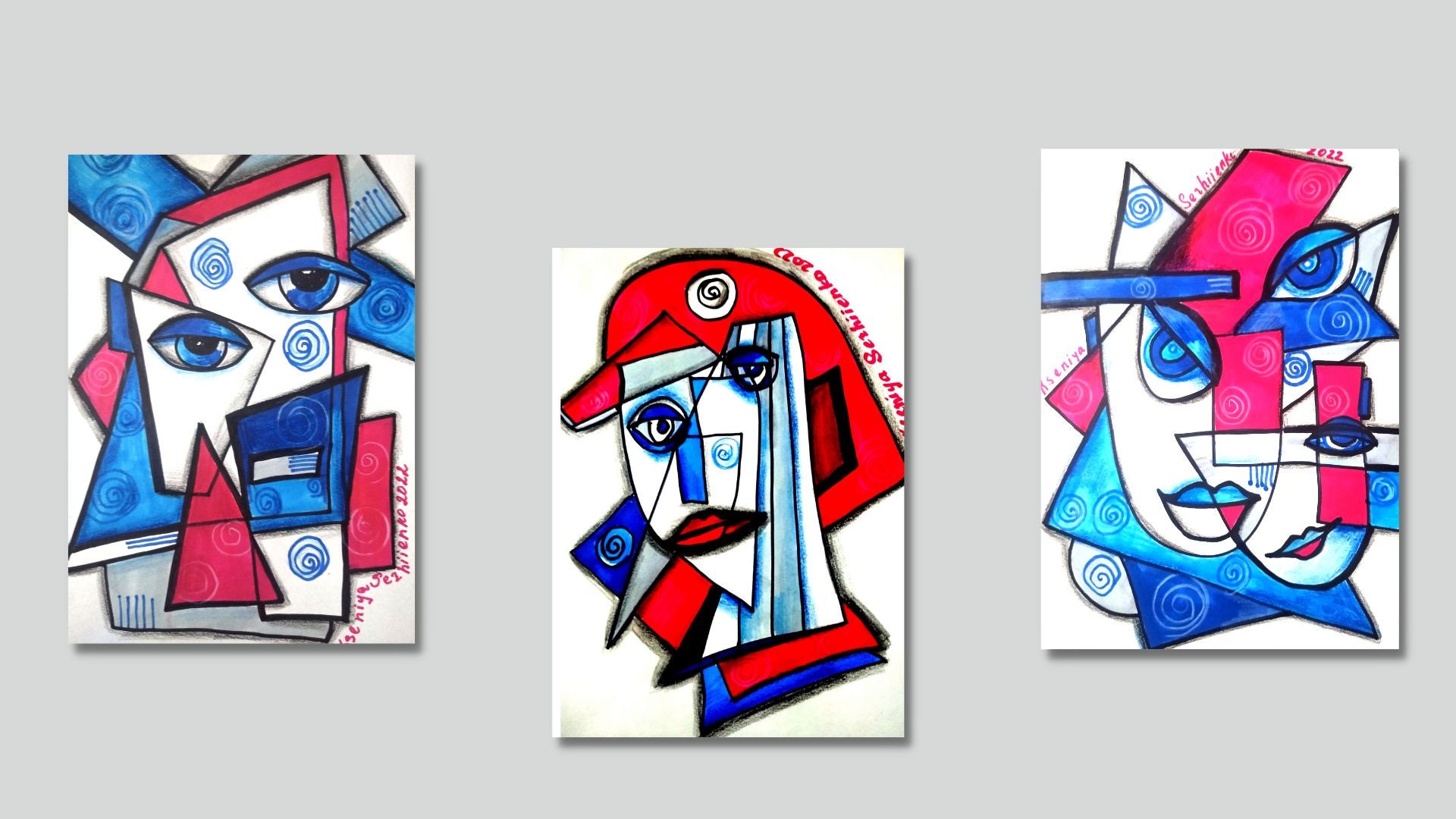 DIGITAL. Abstract, Original Painting, Picasso, Portrait, Modern ...