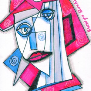 DIGITAL. Abstract, Original Painting, Picasso, Portrait, Modern ...