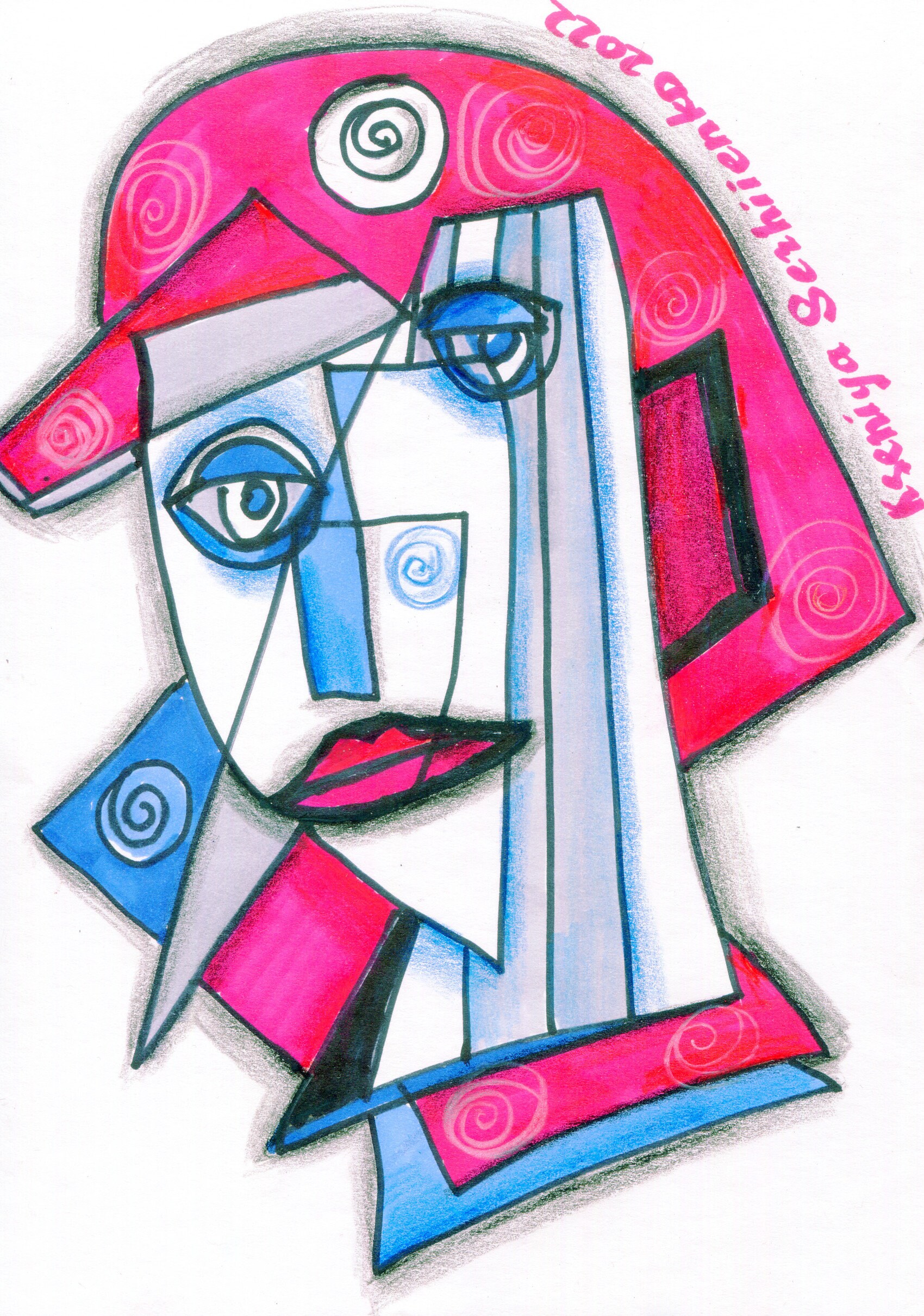 DIGITAL. Abstract, Original Painting, Picasso, Portrait, Modern ...