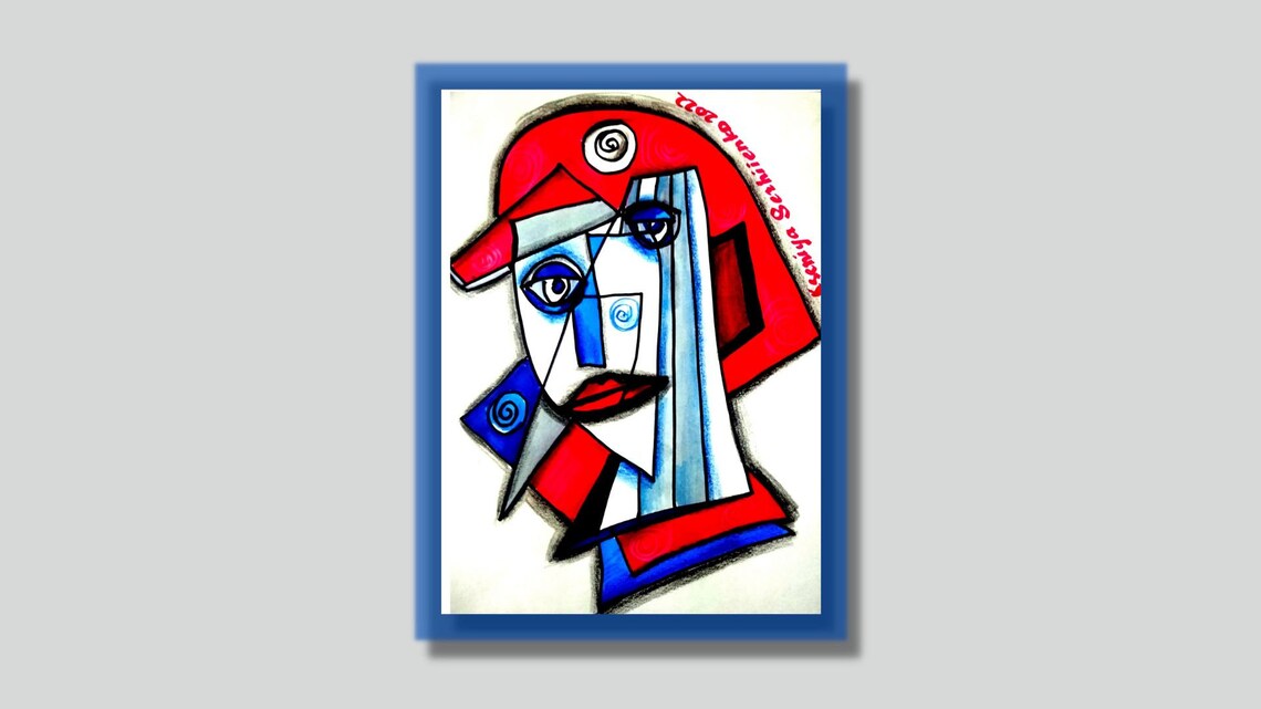 DIGITAL. Abstract, Original Painting, Picasso, Portrait, Modern ...