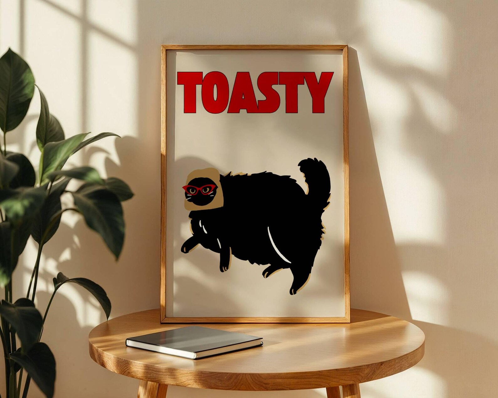 Funny Black Cat Toast Wall Art Digital Download Cat Poster Cute Bread ...