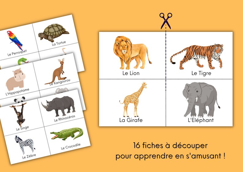 ANIMAUX Sauvages 16 Fiches Imprimables / Printable WILD - Etsy