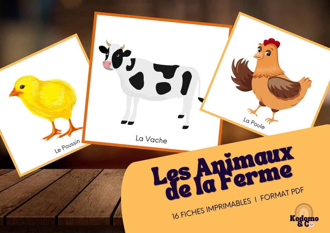 ANIMAUX De La Ferme Fiches Imprimables / Printable FARM ANIMALS Flash ...