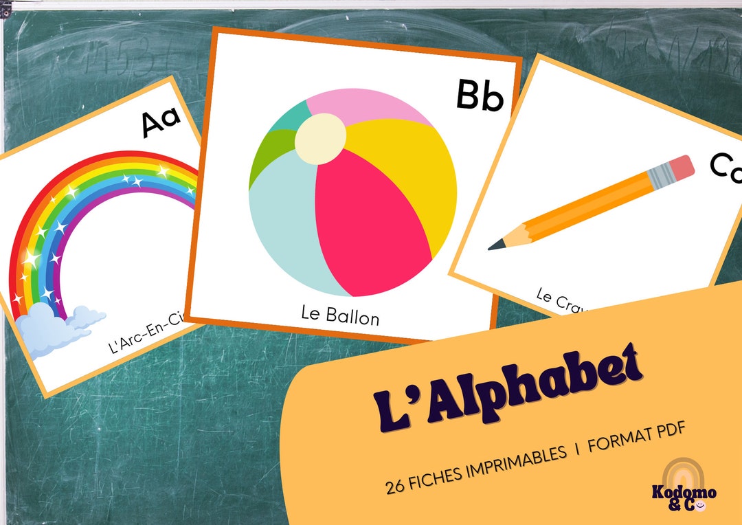 ALPHABET 26 Fiches Imprimables En Français / Printable Alphabet Flash ...
