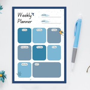 A4 Weekly Desk Planner-pdf,printable Weekly Planner Template,undated ...