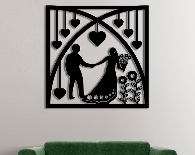 Wedding Couple Svg, Bride and Groom Svg, Wedding Heart Svg, Wedding ...