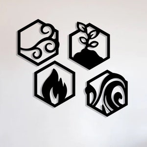 4 Elements Dxf Four Elements Svg Digital Download Laser Cut Cnc Cutting ...