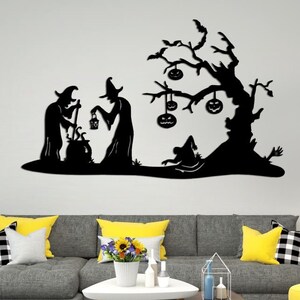 Halloween Scenery Witches Scene Dxf,svg,cdr,ai,pdf - Etsy