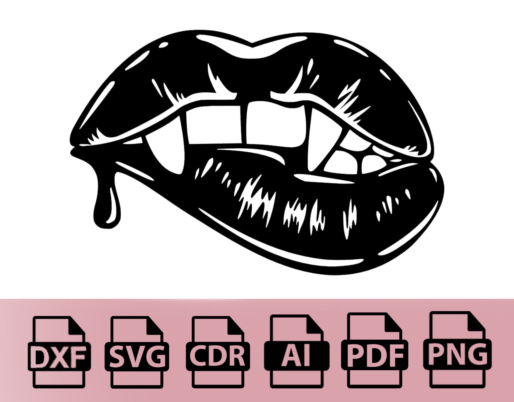 Vampire Lips SVG, Halloween SVG, Dripping Lips SVG, Gothic Svg, Bloody Lips Png, Dxf, Svg Files ...