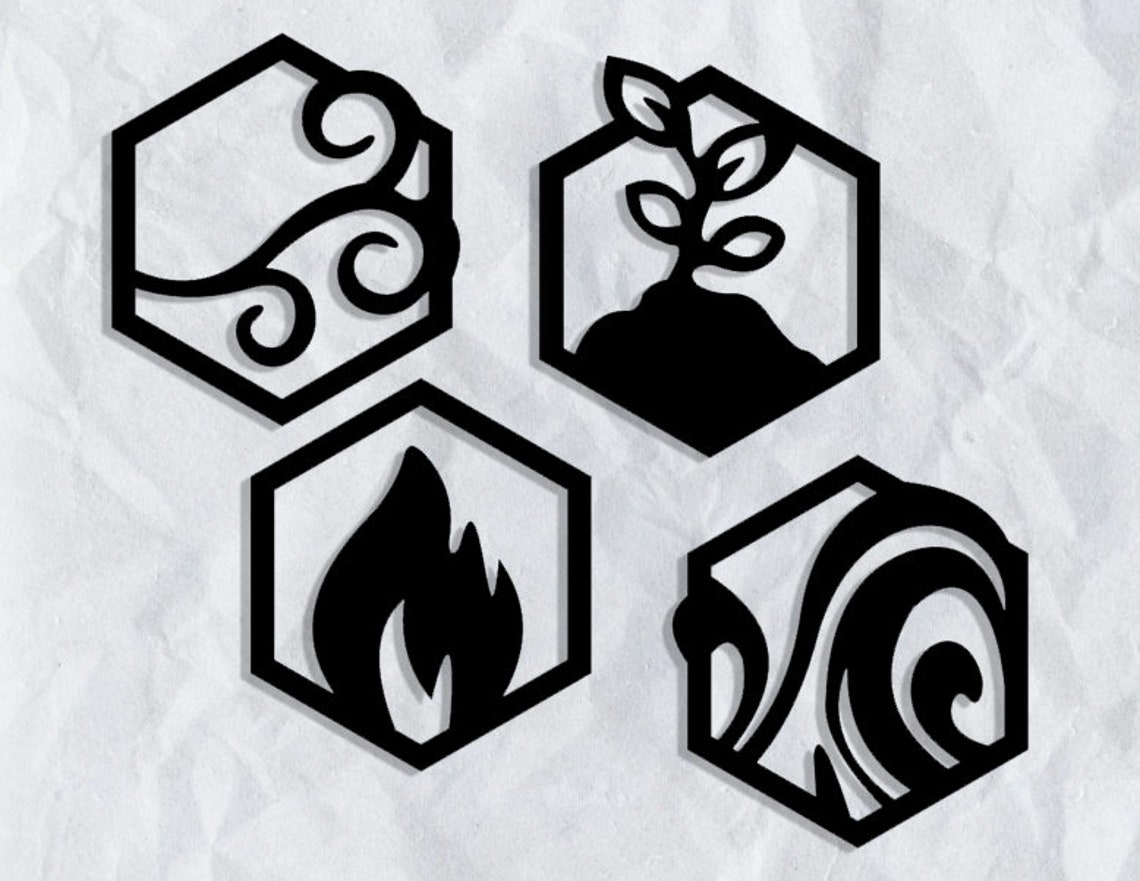 4 Elements Dxf Four Elements Svg Digital Download Laser Cut Cnc Cutting ...