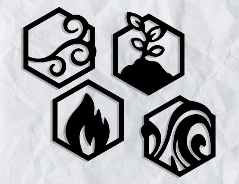 4 Elements Dxf Four Elements Svg Digital Download Laser Cut Cnc Cutting ...