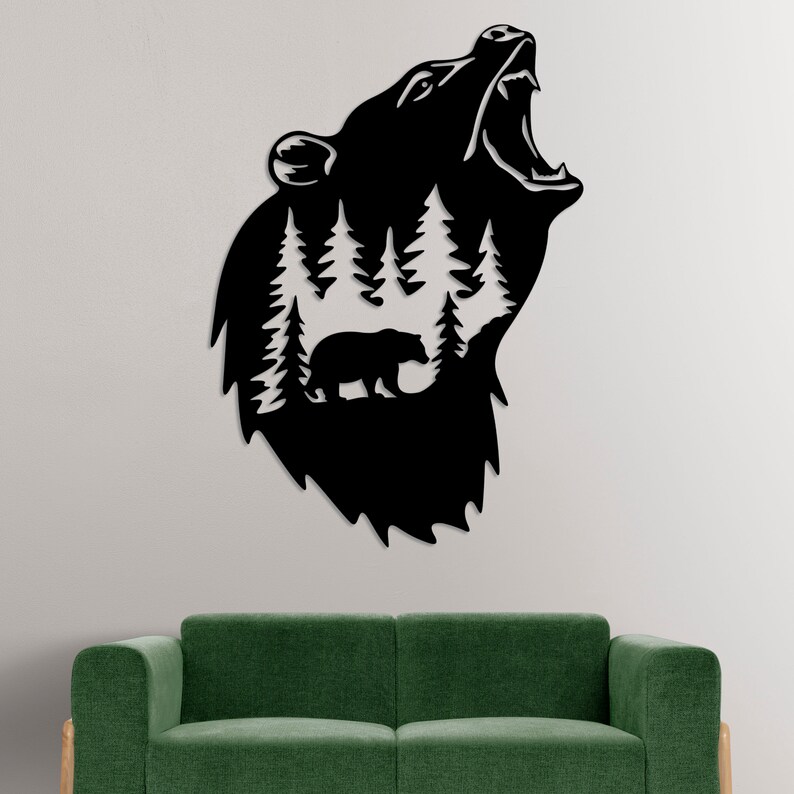 Bear Scene Dxf, Mountain Scene SVG Cut File for Cricut, Mama Bear, Pine ...