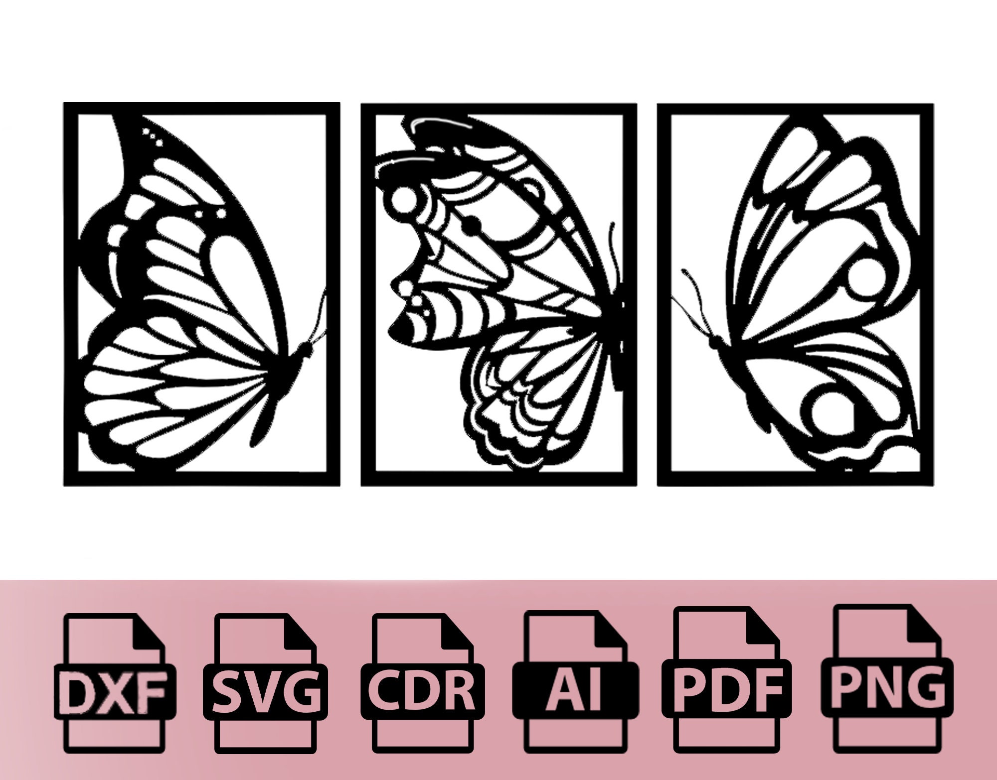 Butterfly Canvas Wall Decor Dxfbutterfly Wall Art Svgdxf - Etsy