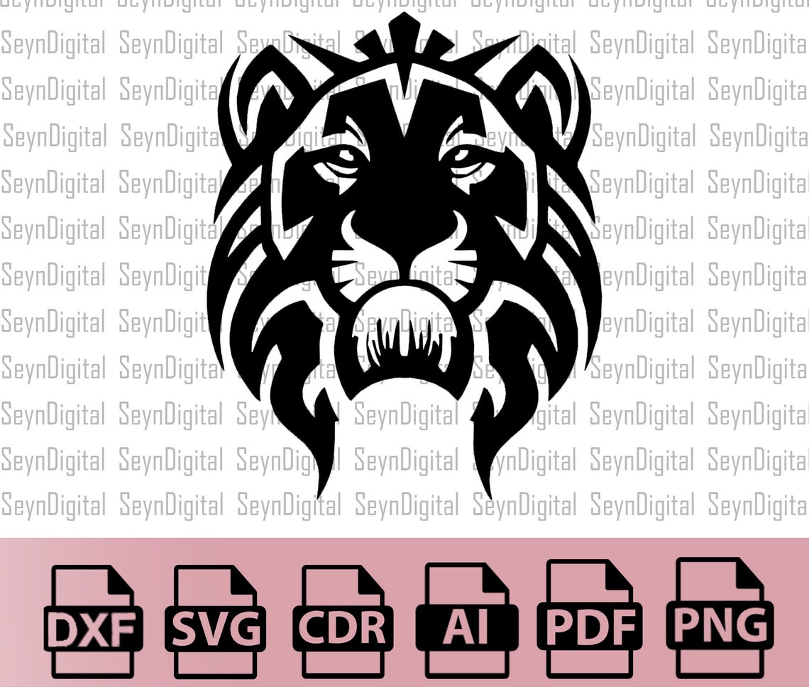 Lion Head SVG Bundle -tribal Lions SVG Files for Cricut - Vector Images ...