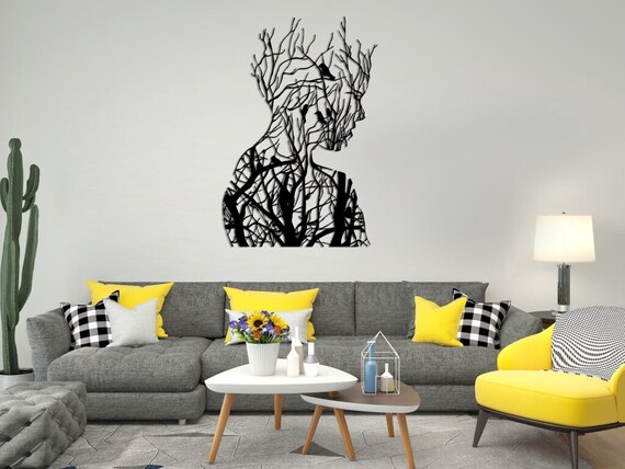 Tree Face Frame Laser Cut Svg Dxf Files Wall Sticker Engraving - Etsy