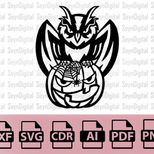 Owl in Halloween Pumpkin Cliparts Dxf,svg,cdr,ai,pdf - Etsy