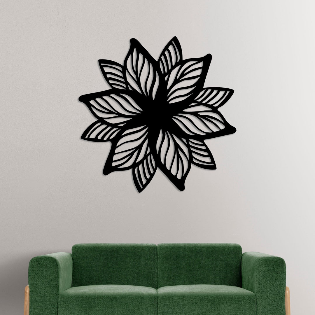 Flower Design Laser Cut Svg Dxf File Wall Sticker Pdf Silhouette ...