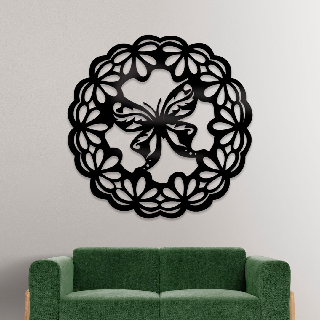 Papillon toile décoration murale dxf, papillon Wall Art svg, dxf, cdr ...