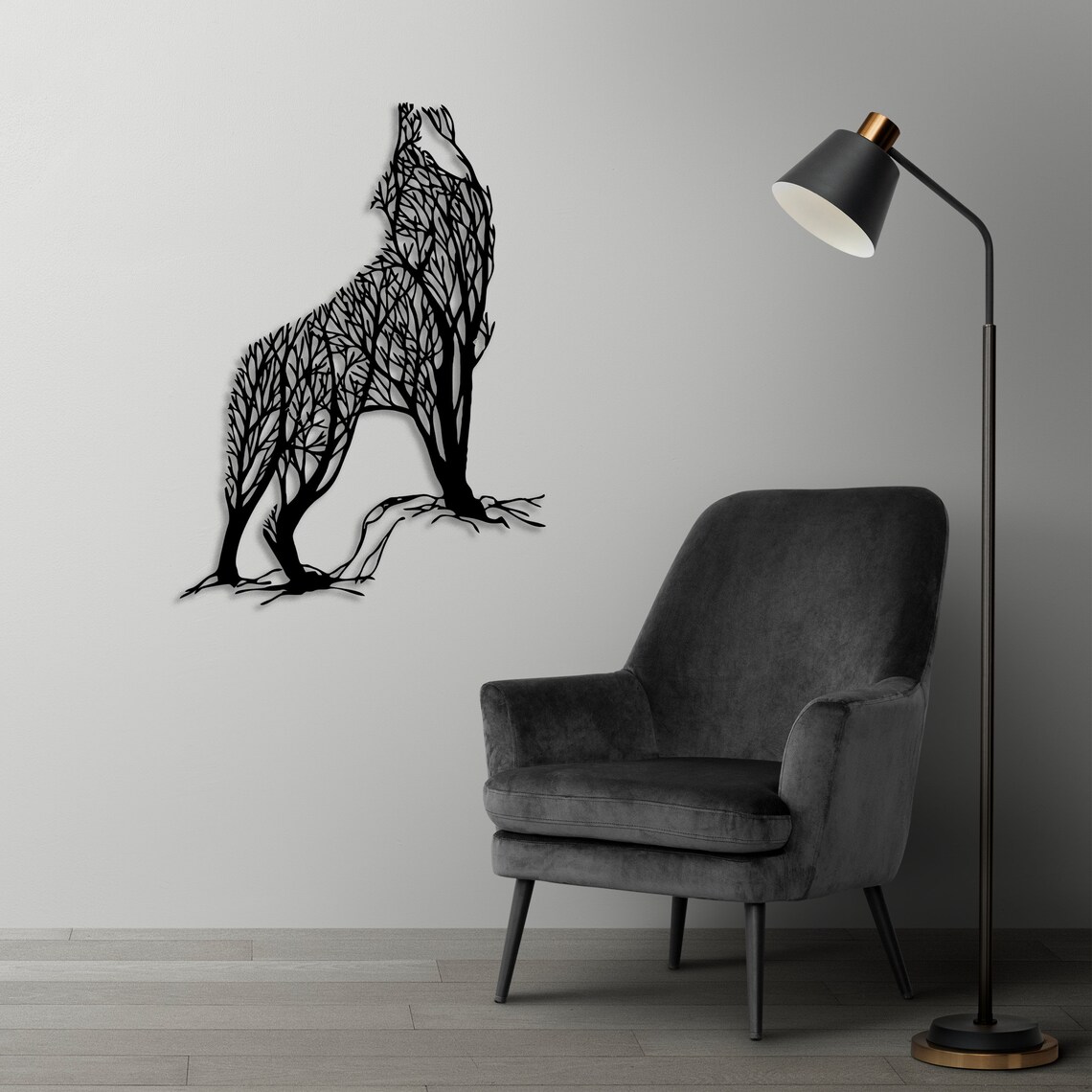 Tree Wolf Dxf Tree Branch Svg Pdf Digital Download Laser Cut Cnc ...