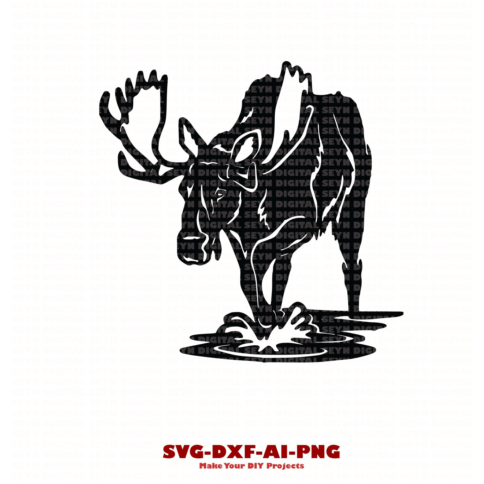 Moose Animal Vector Sign Svgpngdxf Cdrai and PDF - Etsy