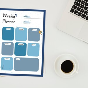 A4 Weekly Desk Planner-pdf,printable Weekly Planner Template,undated ...