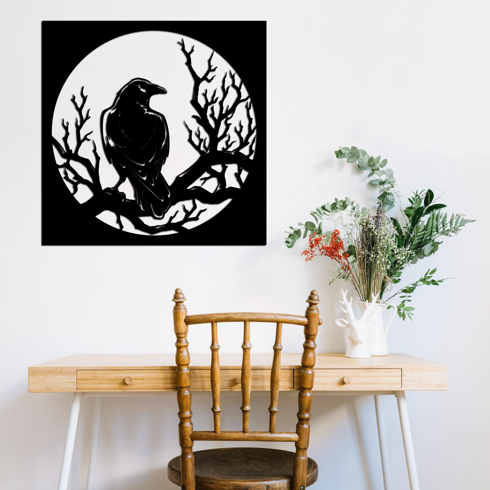 Raven SVG Black Bird Svg File Crow Clipart Svg Flying Raven - Etsy