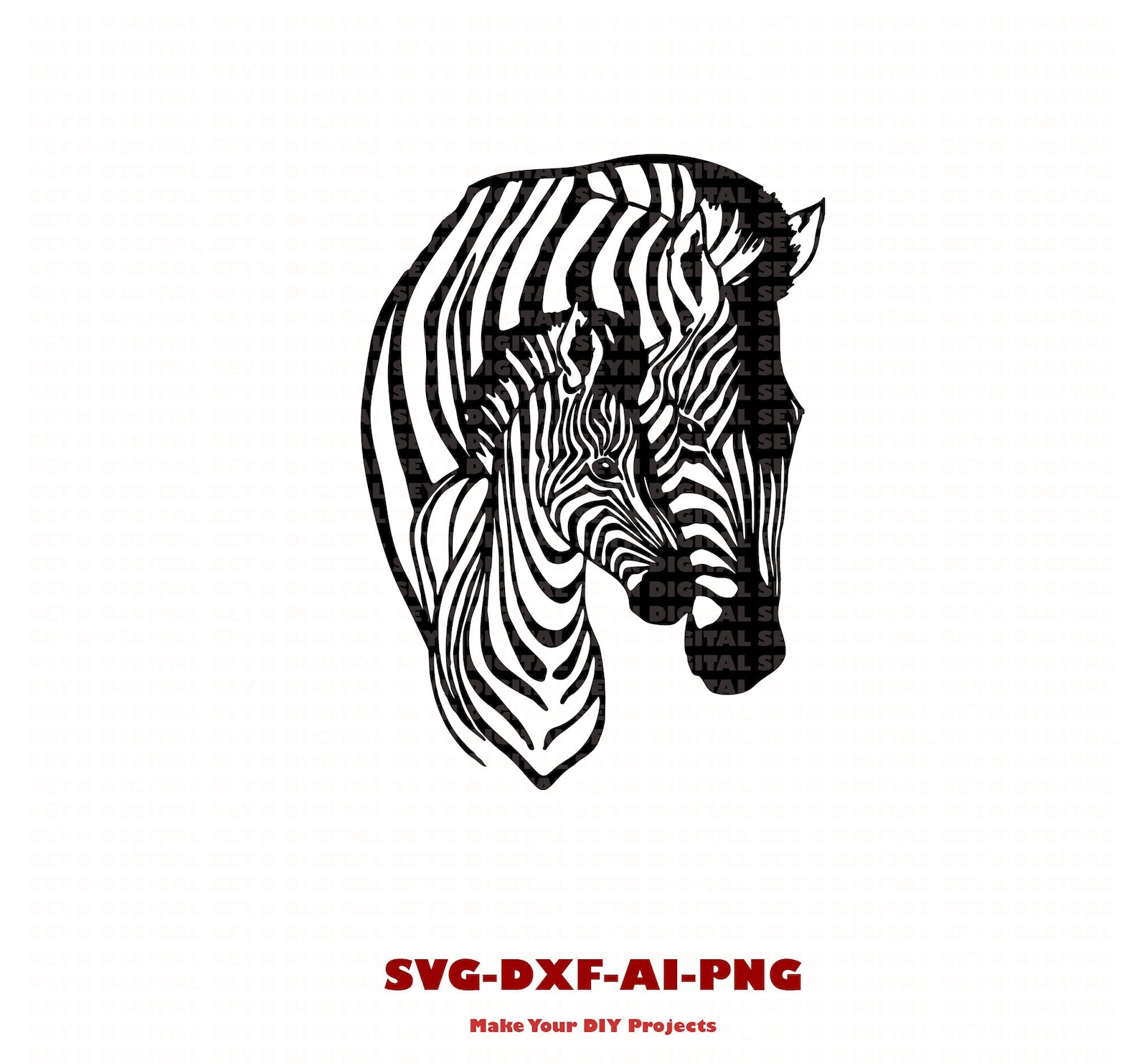 Zebra and Baby Dxf Zebra Svg Pdf Digital Download Laser Cut Cnc Cutting ...