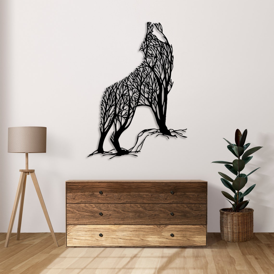 Tree Wolf Dxf Tree Branch Svg Pdf Digital Download Laser Cut Cnc ...