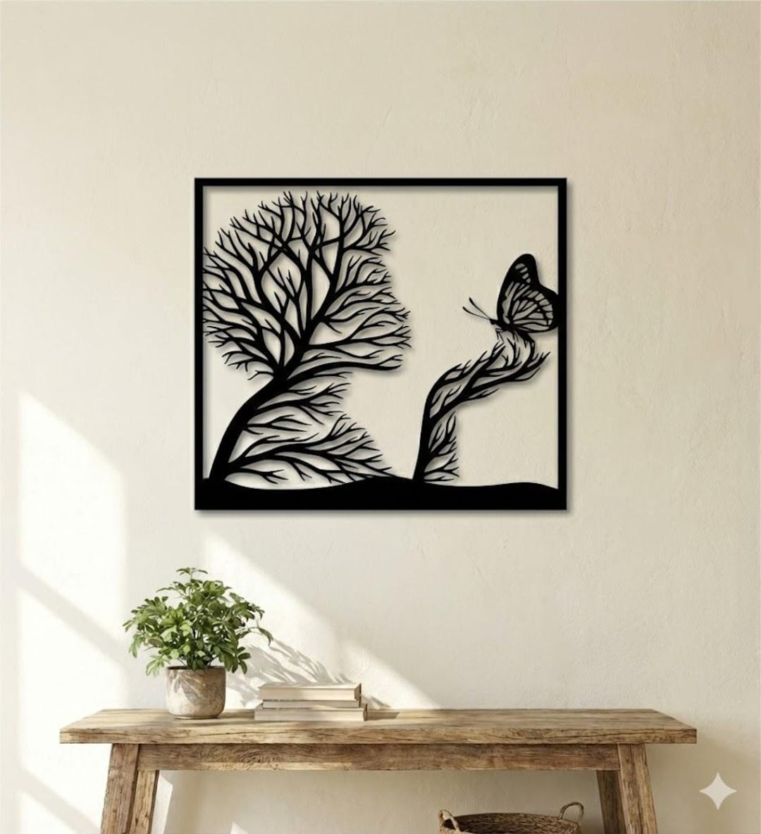 Woman Face Tree DXF Laser Cut Files | Nature Wall Art for Glowforge - Etsy