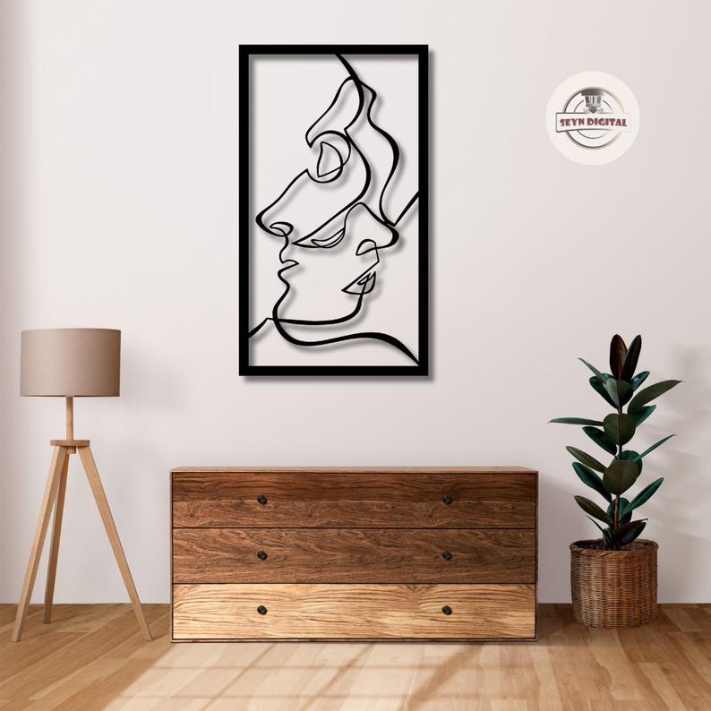 Couple Silhouette DXF File for Laser and Plasma Cutting, Romantic Wall ...