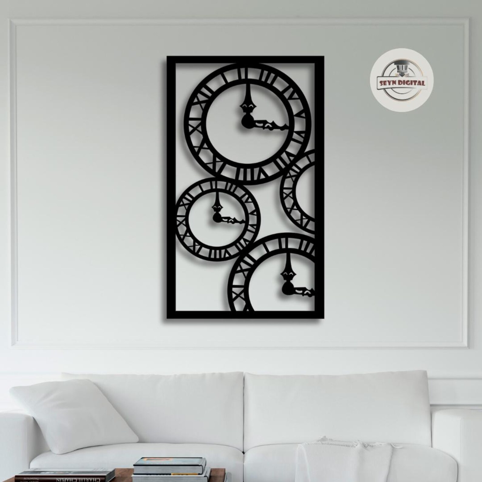 Decorative Clock Panel DXF File for Laser and Plasma Cutting, Wall ...