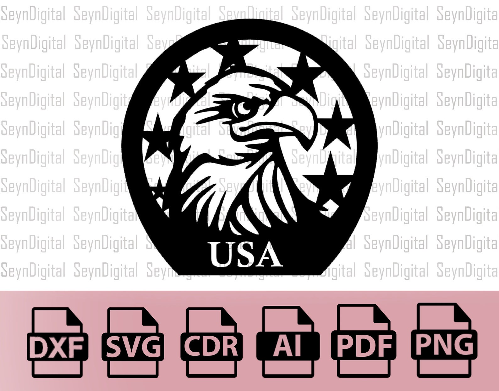 USA Eagle - DXF Cnc Dxf for Plasma Laser Waterjet Plotter Router Cut ...