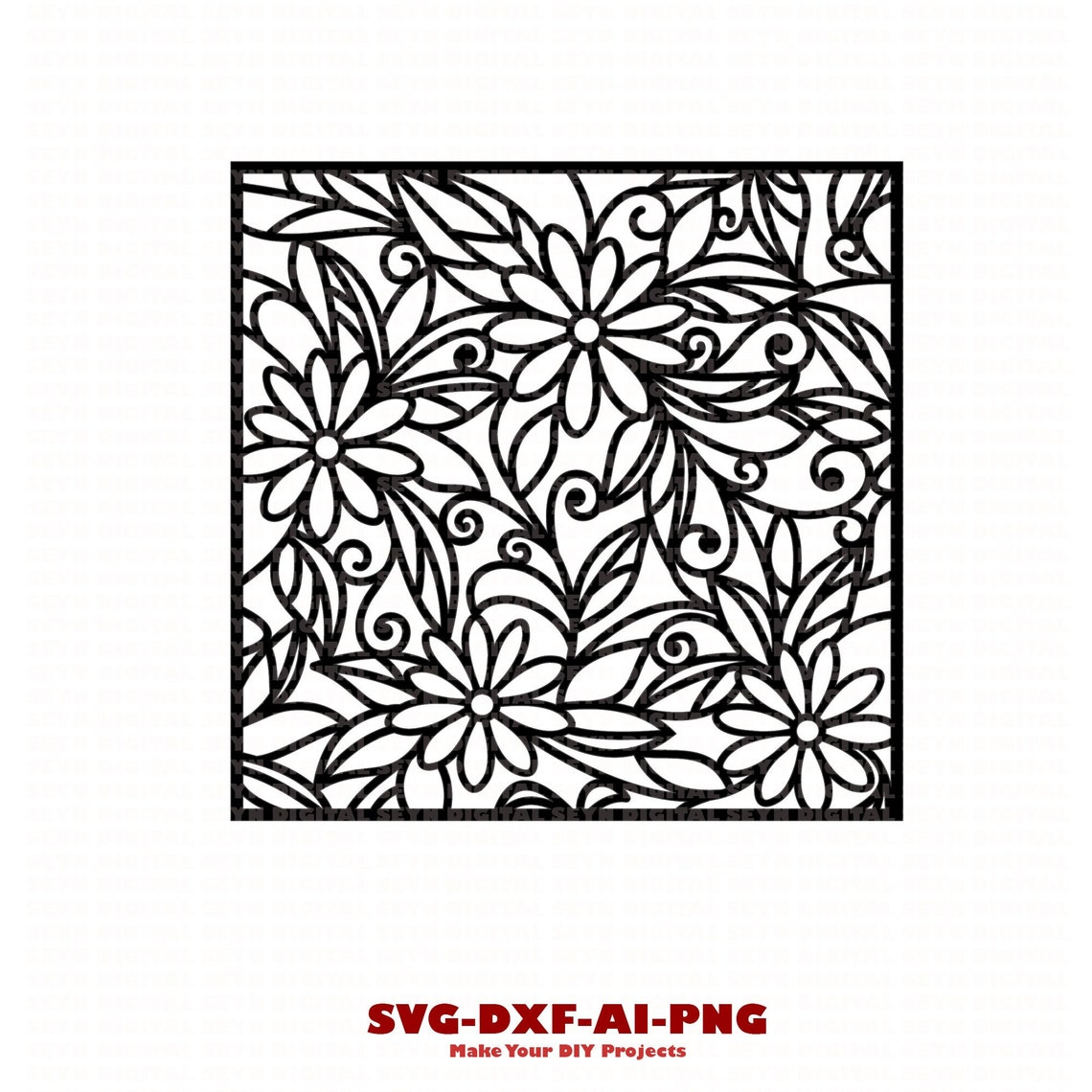 Flowers Wall Art, Flowers Wall Decor, Flowers Svg, Flower Wall Art Svg ...